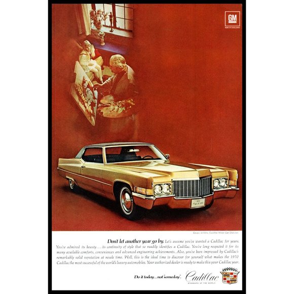 Cadillac | Art | 97 Cadillac Coupe Deville Vintage Print Ad Gold 2 Door ...